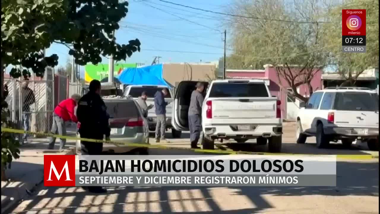 Bajan homicidios dolosos; septiembre y diciembre registran mínimos
