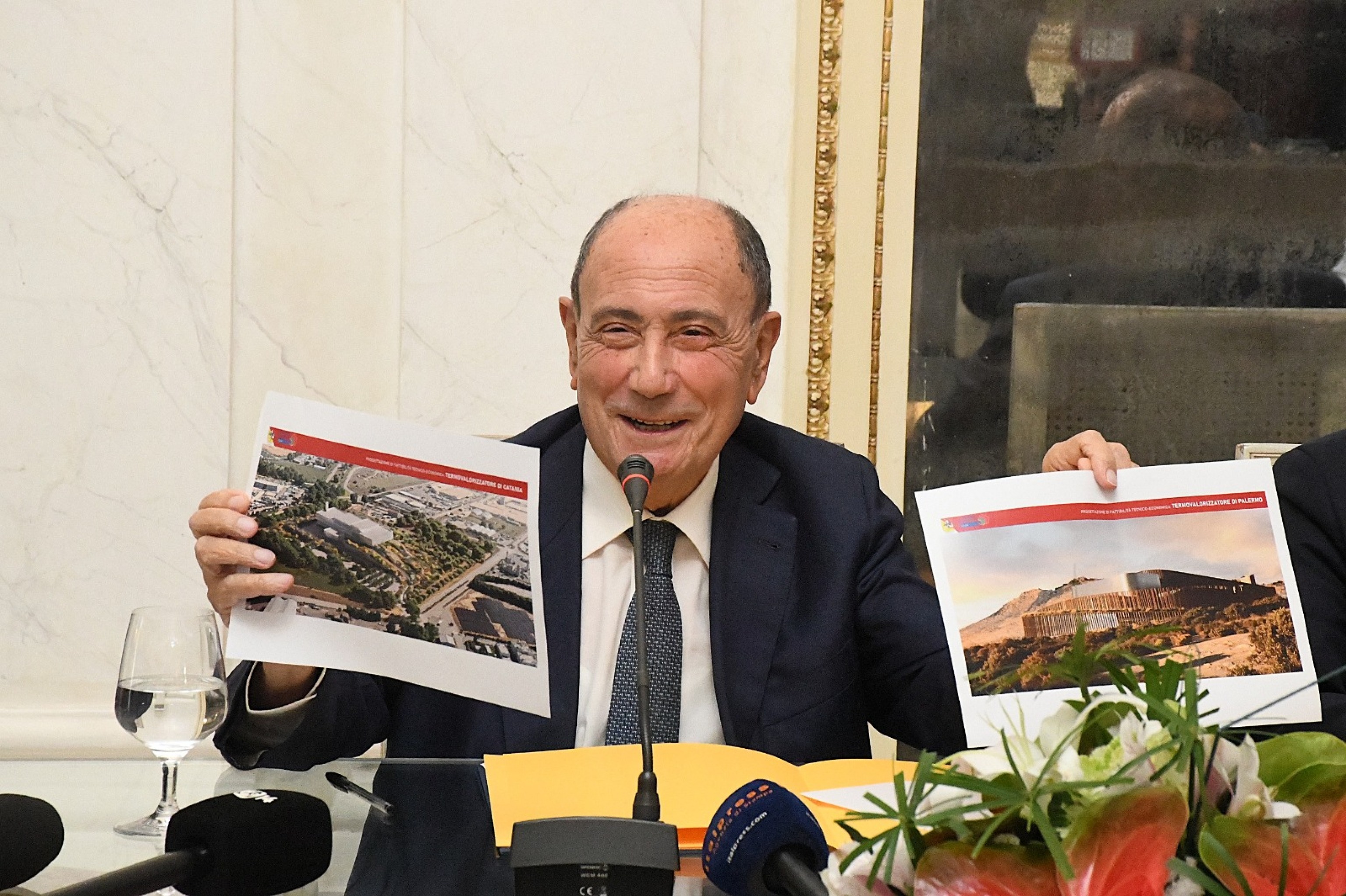 Schifani mostra immagini simulate dei termovalorizzatori