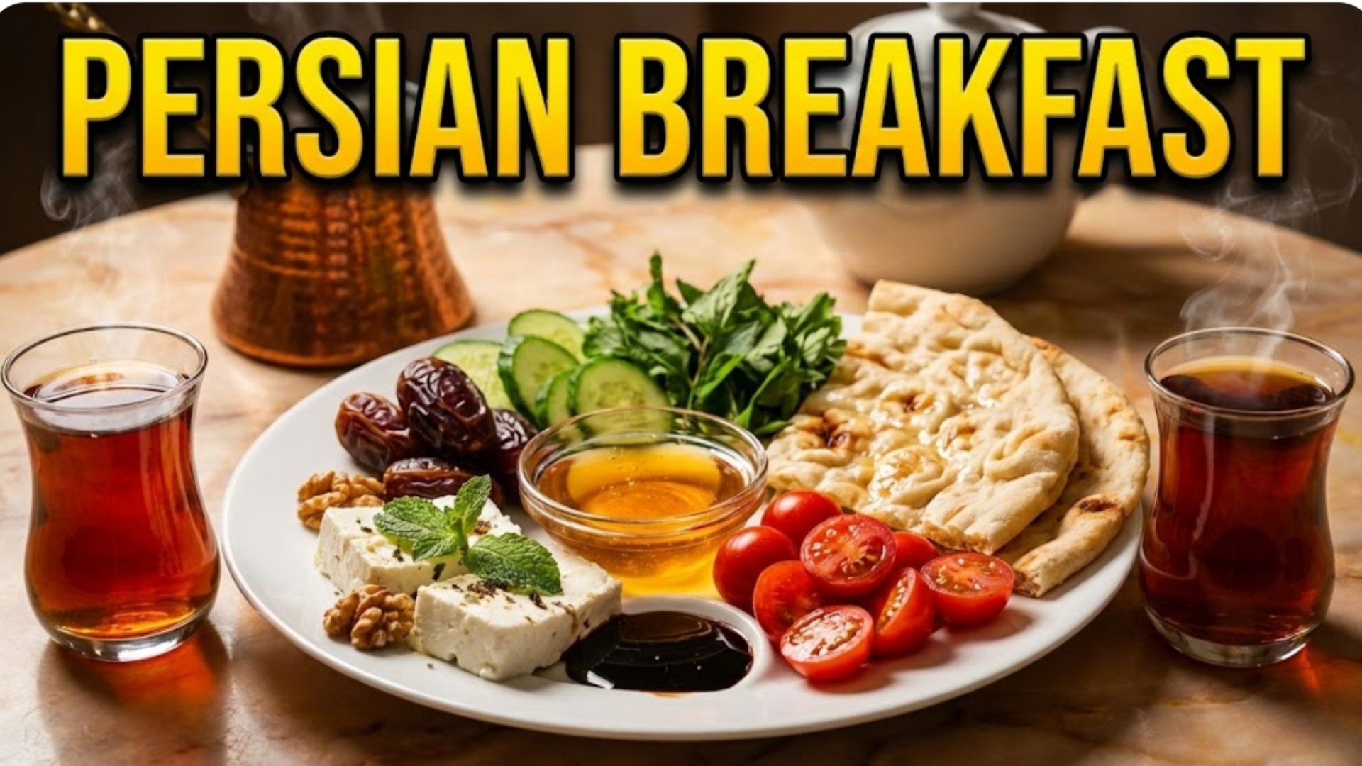 Persian breakfast special: Eggs with dates & sausage