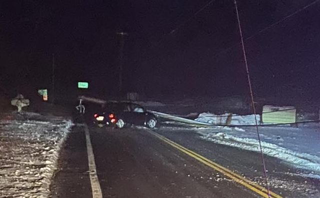 Ellington Road reopens after crash takes down pole, power lines