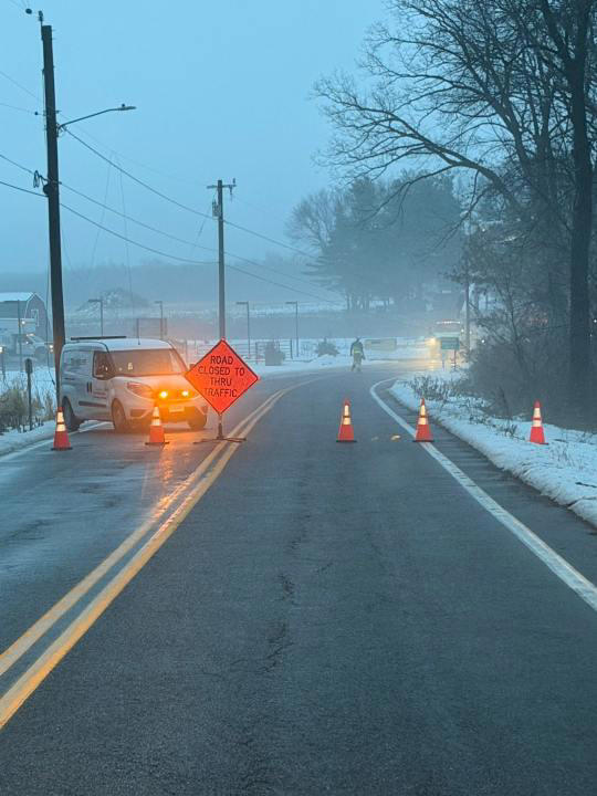 Ellington Road reopens after crash takes down pole, power lines