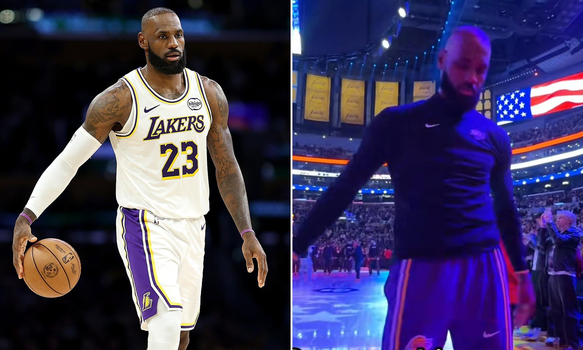 LeBron James accused of 'disrespecting' the national anthem with his ...