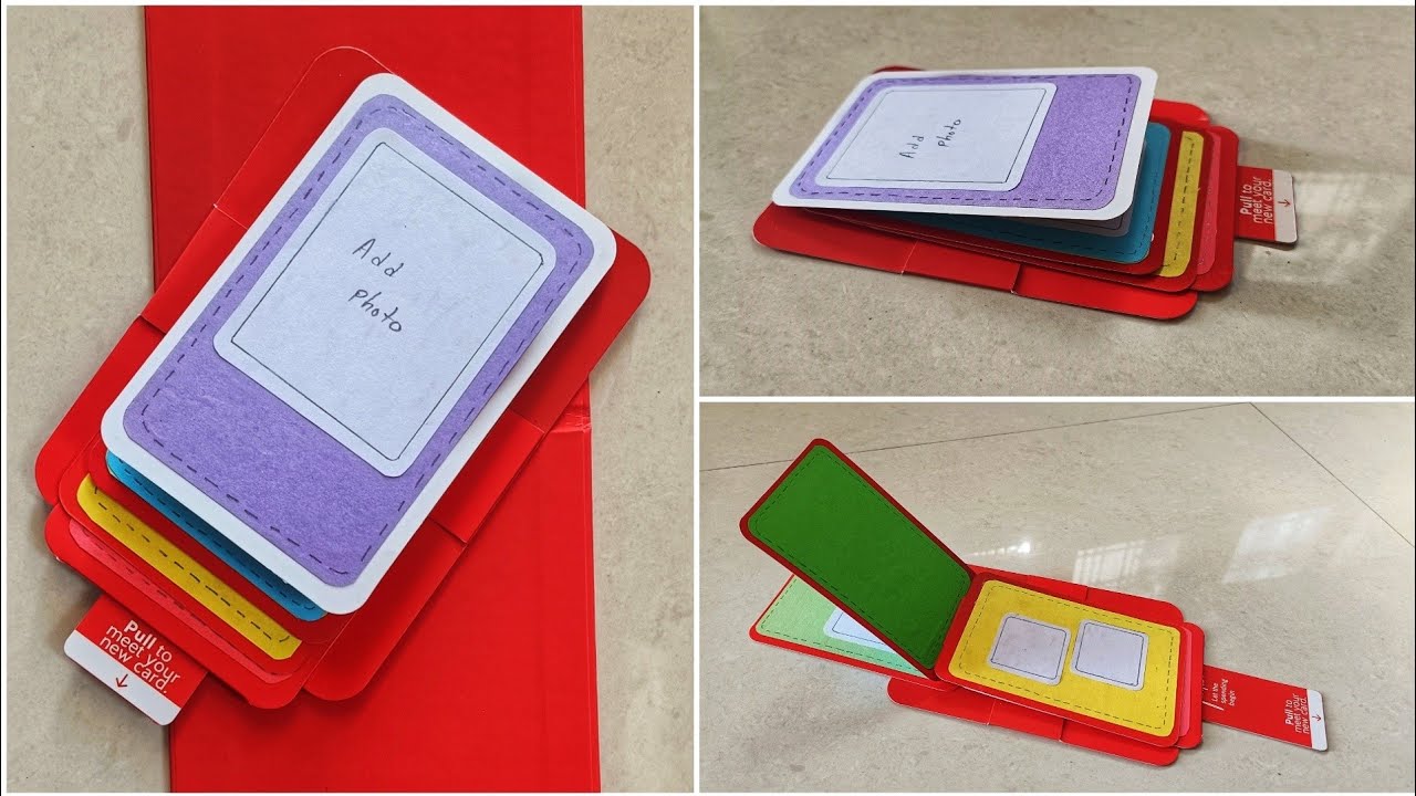 DIY waterfall card unique New Year idea