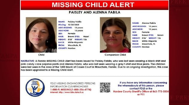 Urgent: Florida missing child alert issued for teen sisters who ...