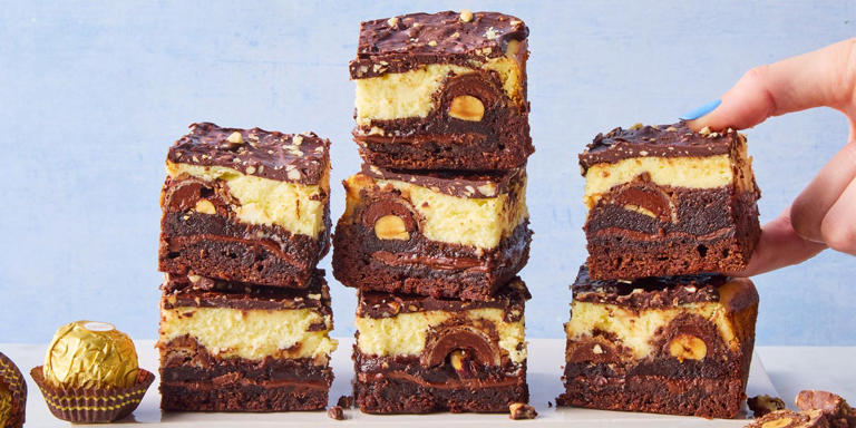 Ferrero Rocher lovers—these cheesecake bars will be your new obsession