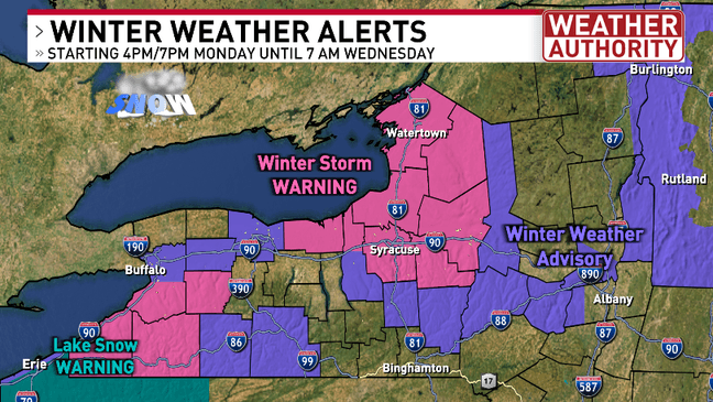 Heavy snow with whiteouts following strong wind threat to start the week