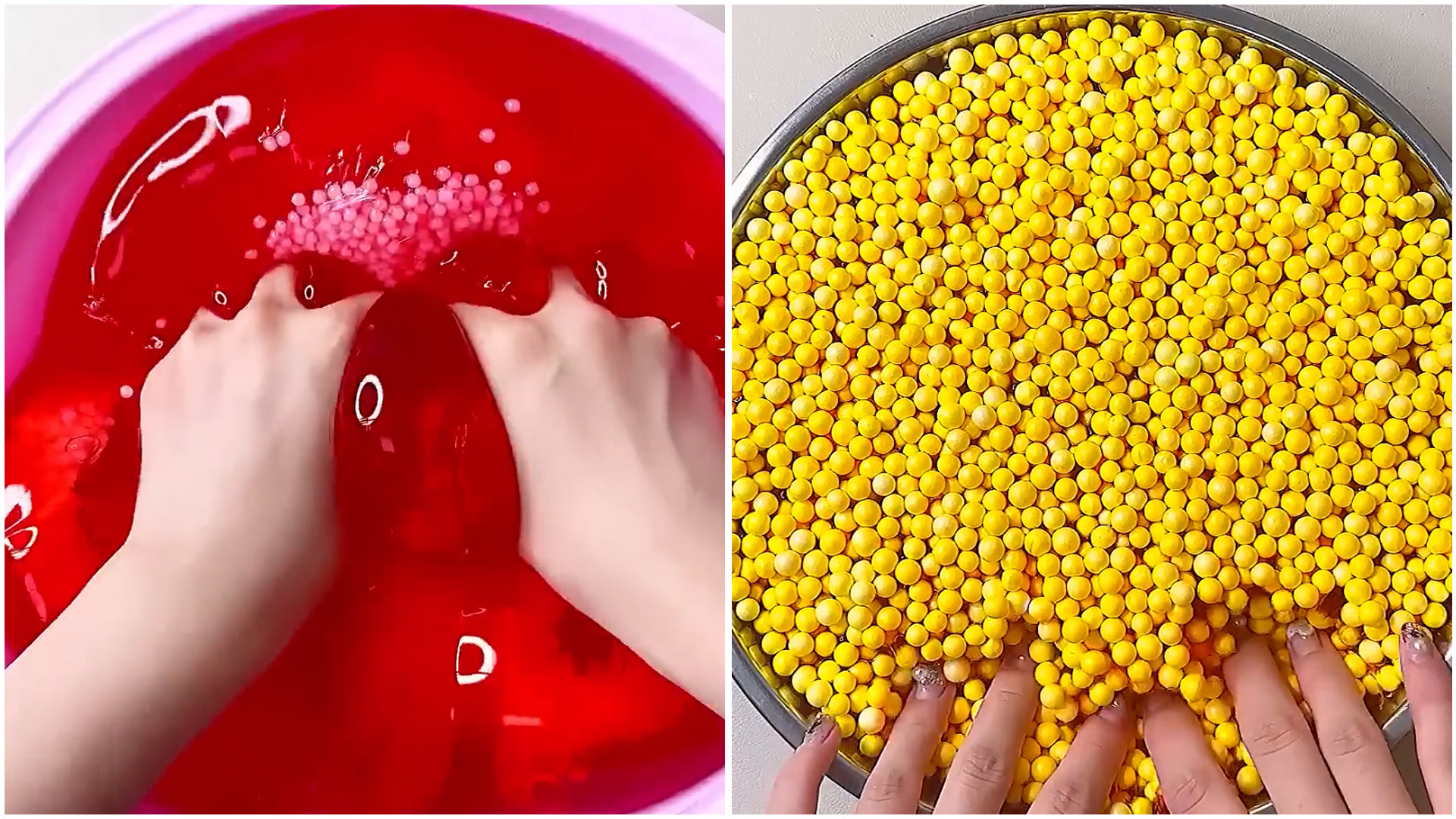 Playing with slime for relaxing moments