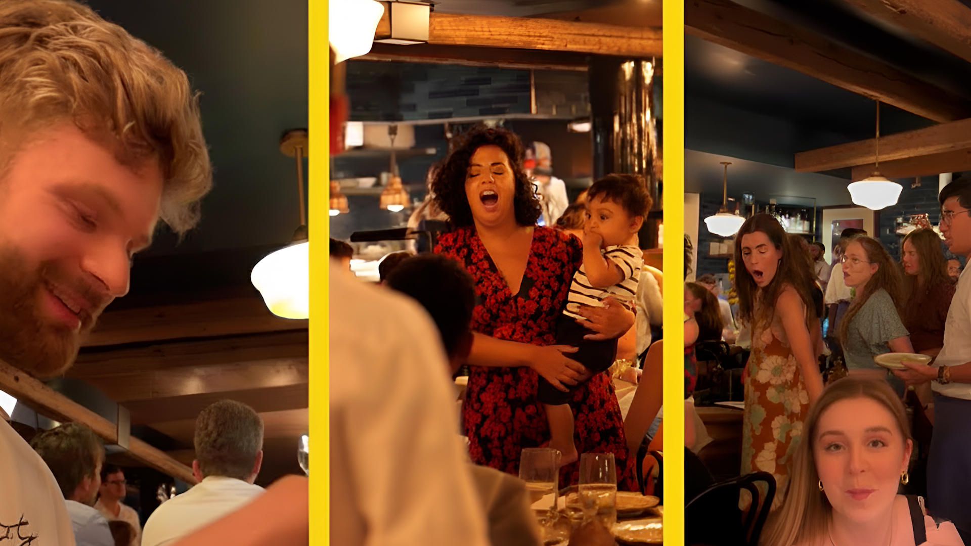 A spontaneous opera moment in a restaurant