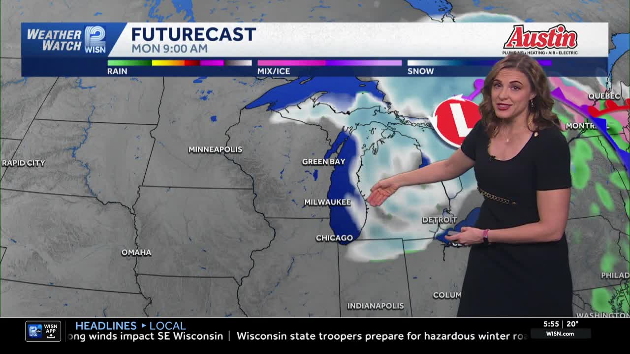 Blowing snow and icy roads in SE Wisconsin