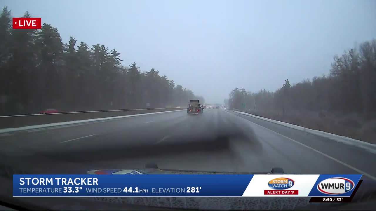 New Hampshire road conditions slippery in many areas Monday