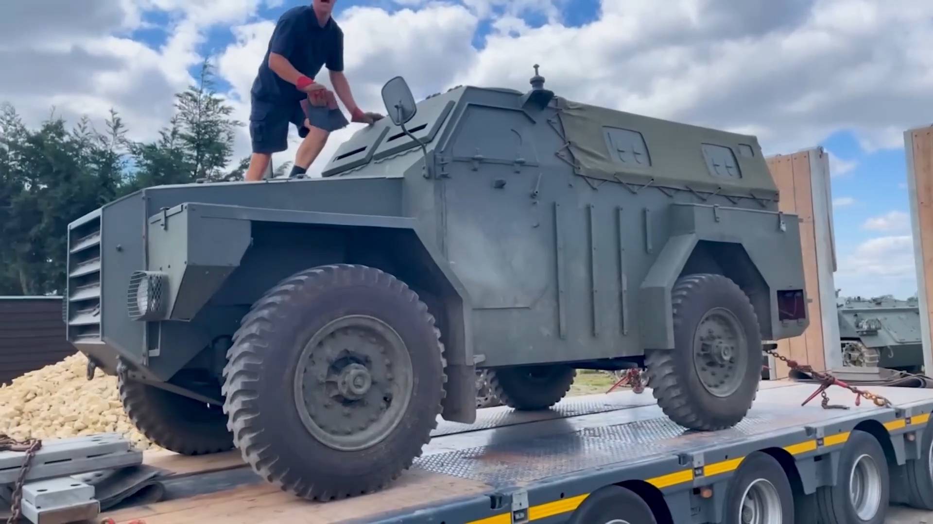 Inspecting a newly acquired Humber Pig for the museum collection