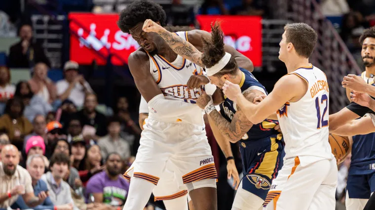 NBA punishes Mark Williams and Jose Alvarado for fighting in Saturday's ...