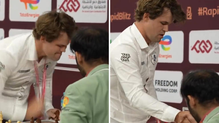 Deja vu for Magnus Carlsen as he slams table after his defeat to Arjun ...