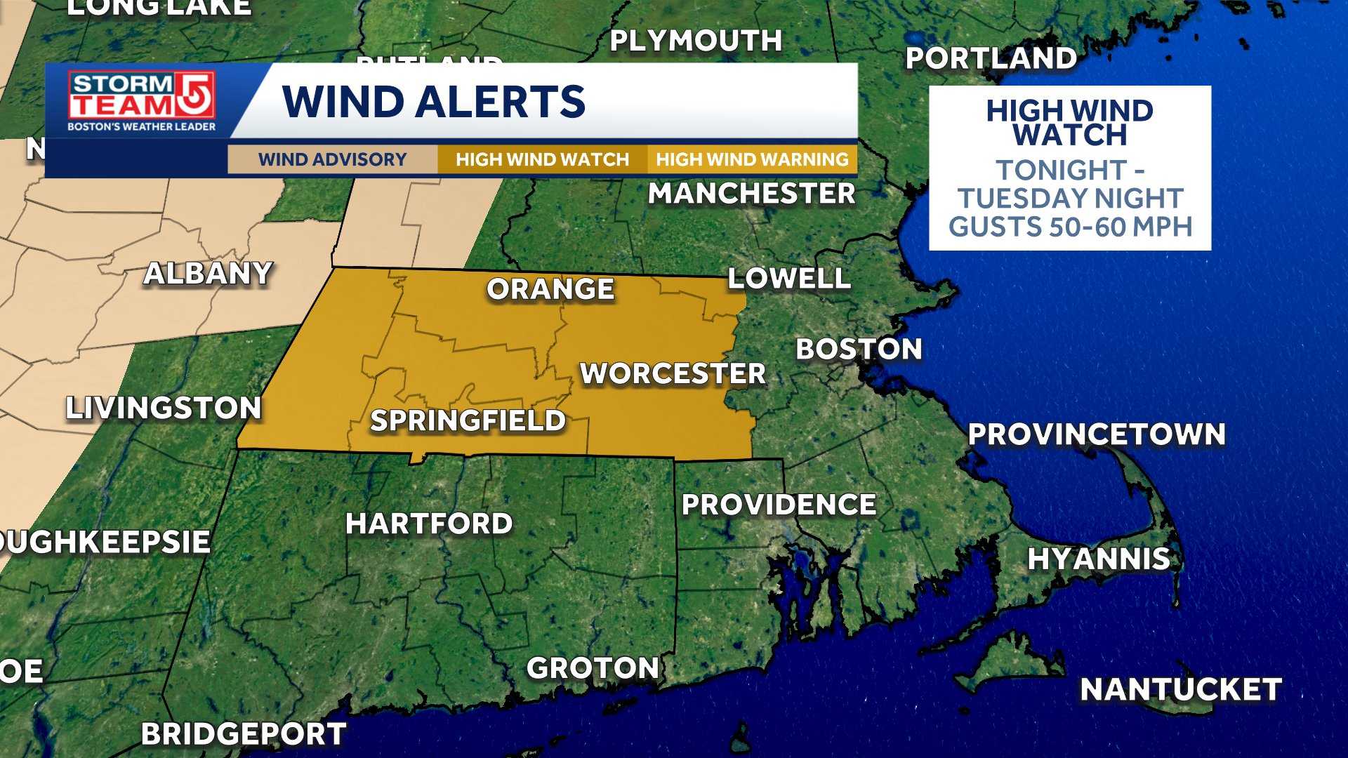 Strong wind bringing gusty, cold conditions to Mass. Tuesday