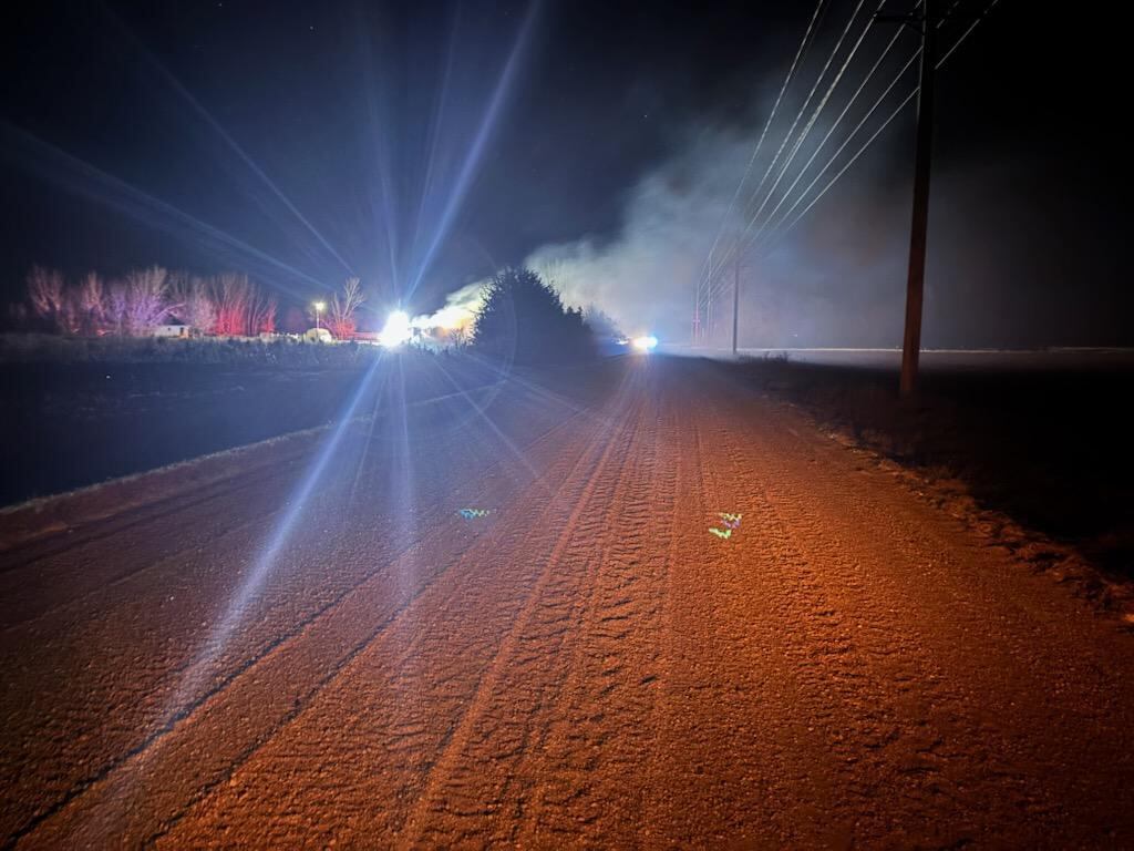 Firefighters battle structure fire in Hall County early Monday morning