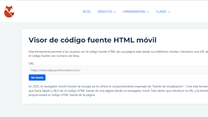 Cómo ver el código HTML de una web desde el móvil