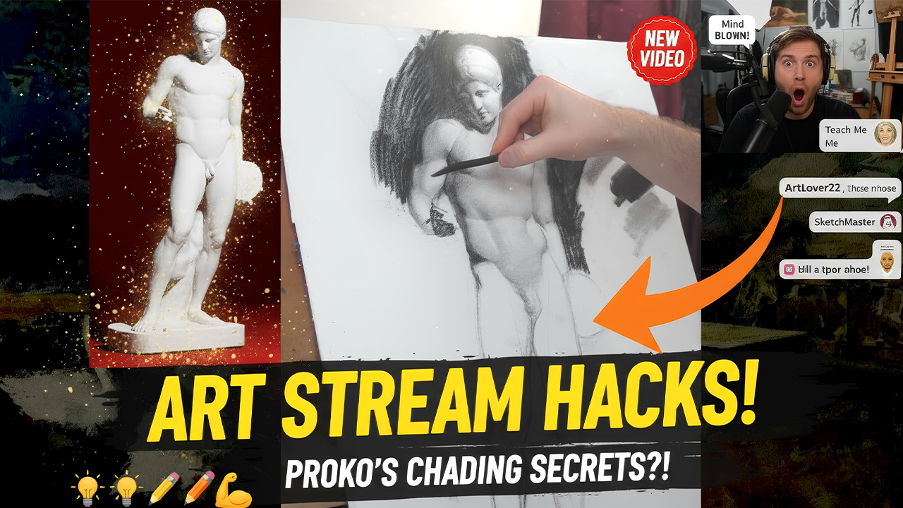 Live Drawing Stream: Analysing Masterpieces and Sketching Techniques