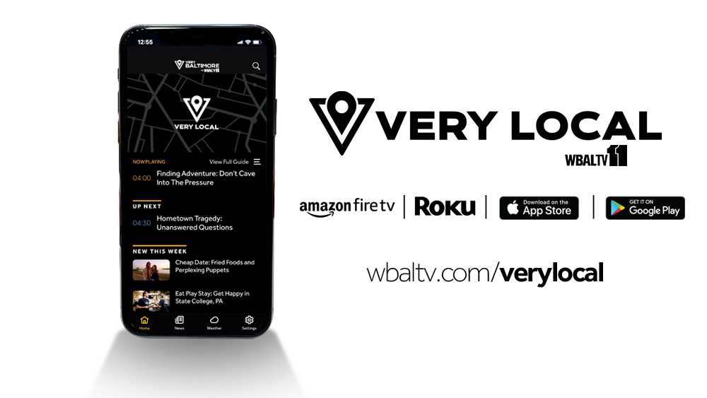 WBAL-TV 11 News at 11 p.m. streaming on Very Local app