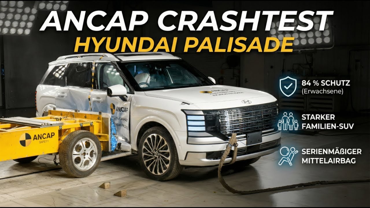 2025 ANCAP Crashtest: Hyundai Palisade überzeugt mit 84 % Schutz