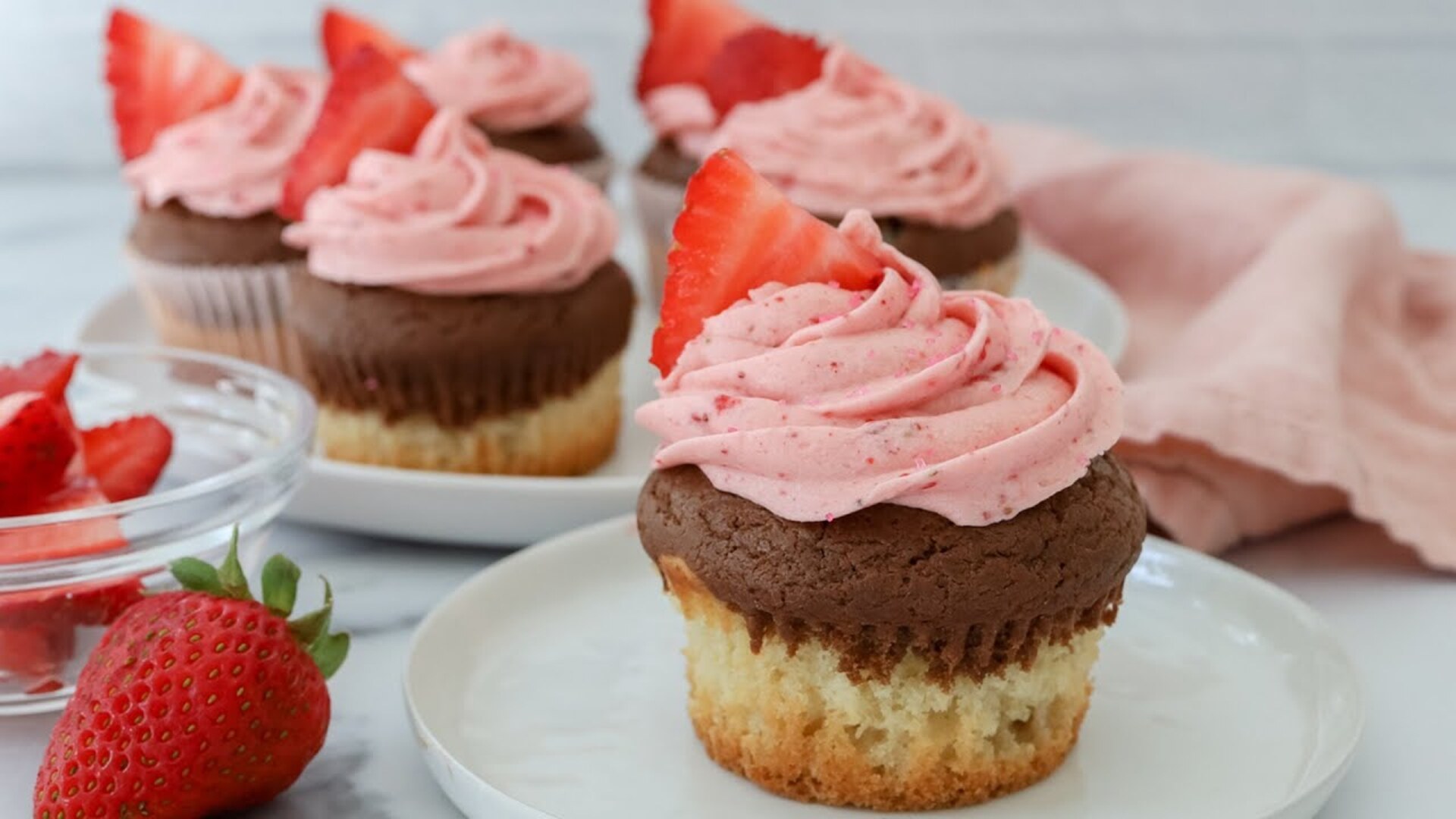 Less mess Neapolitan cupcakes recipe