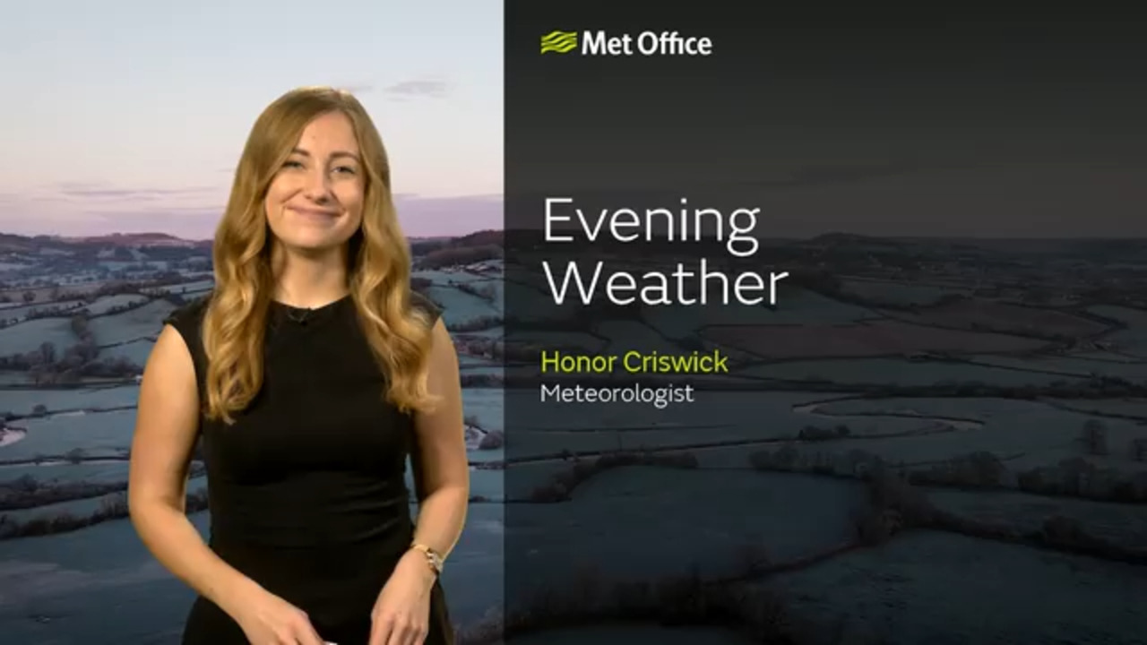 Met Office Sunday evening weather forecast 16/11/2025