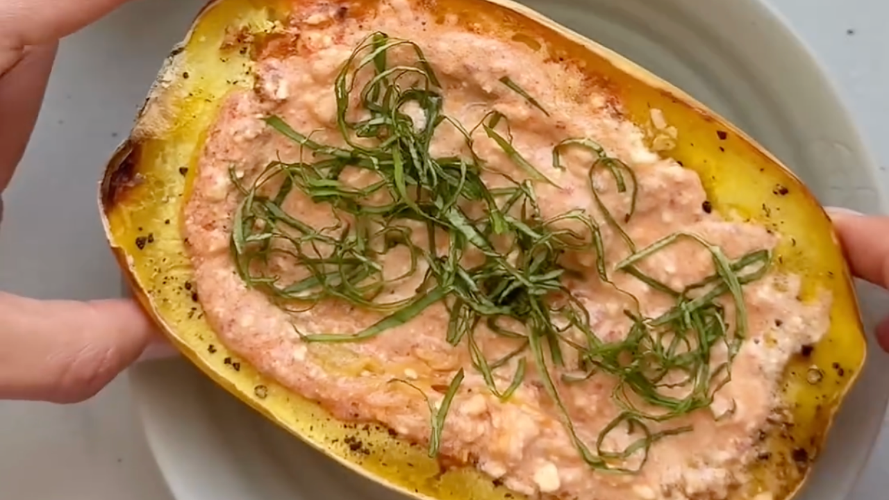 Baked feta squash | Sweet squash, tangy feta