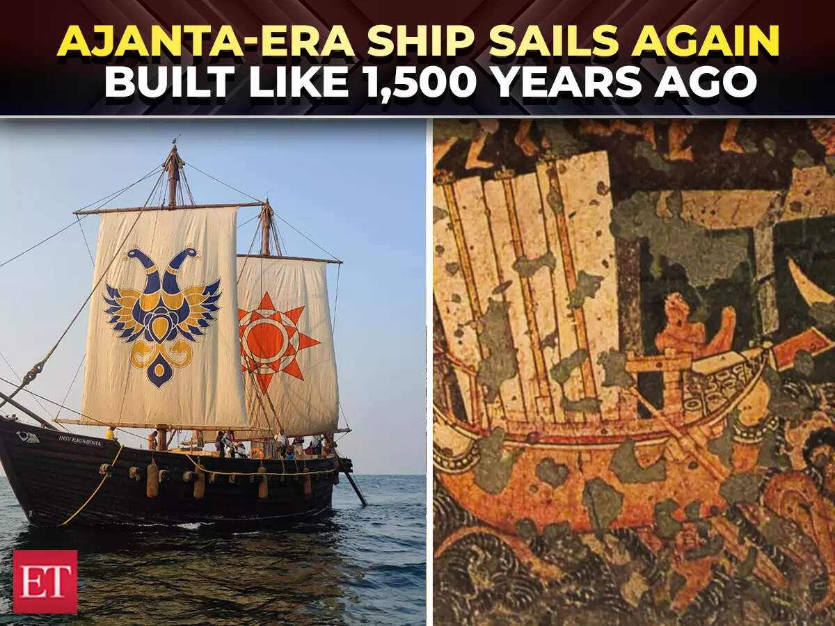 Ajanta-inspired stitched ship INSV Kaundinya sets sail on maiden ...