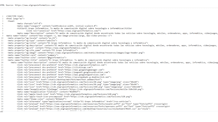 Cómo ver el código HTML de una web desde el móvil