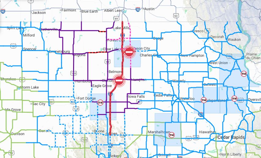 Iowa DOT to reopen I-35 early Monday afternoon
