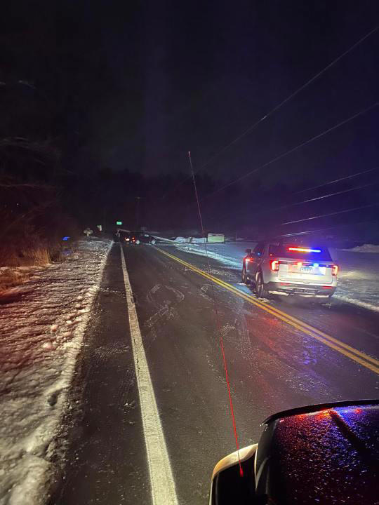 Ellington Road reopens after crash takes down pole, power lines