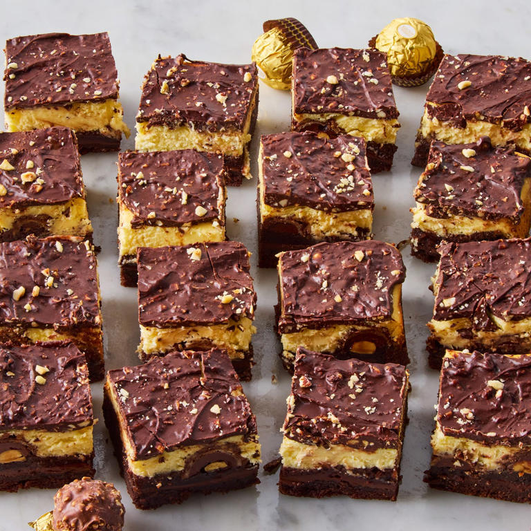 Ferrero Rocher lovers—these cheesecake bars will be your new obsession