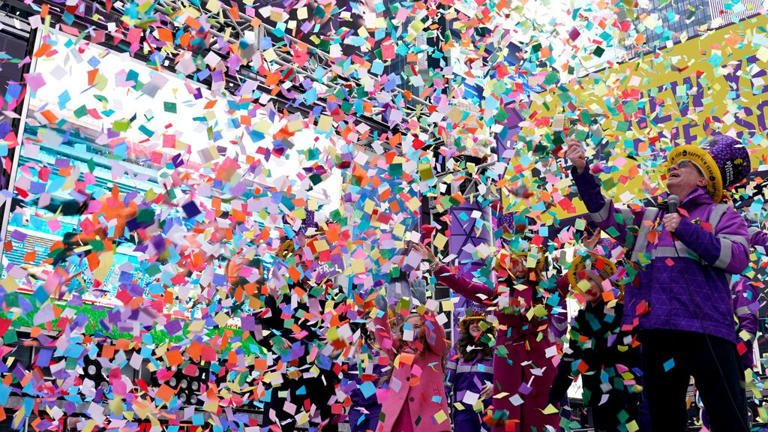 New Year's Eve confetti test today in Times Square
