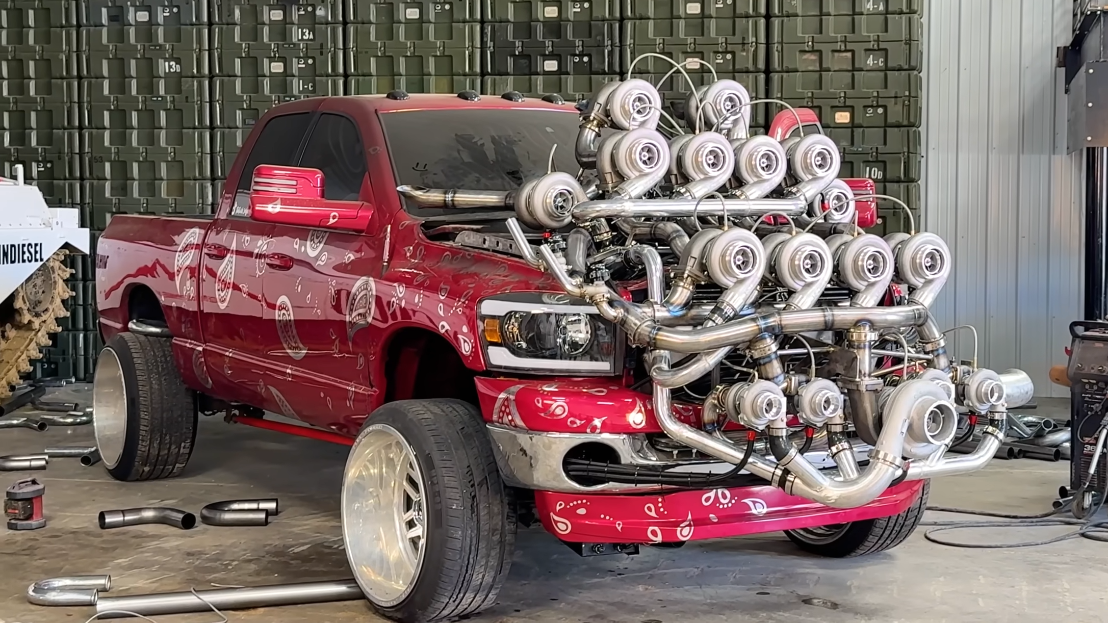 We installed 17 turbo engines on a truck - things got very hot