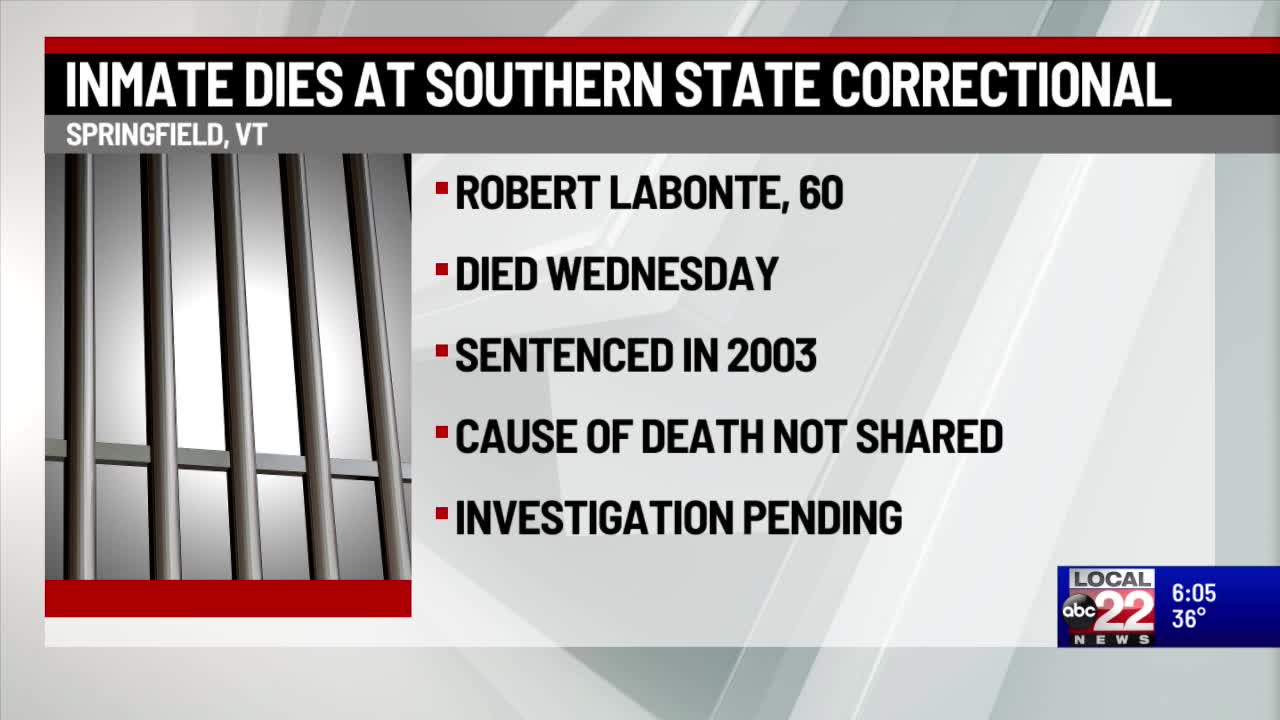 Inmate dies at Southern State Correctional Facility