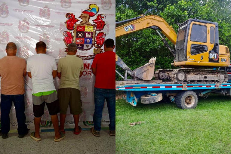 Capturan a cuatro personas por minería ilegal en Vista Hermosa (Meta)