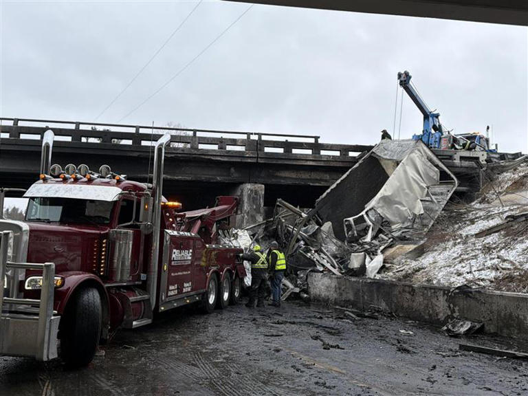 Old Allegan Road reopens at I-196 overpass days after semi-truck crash ...