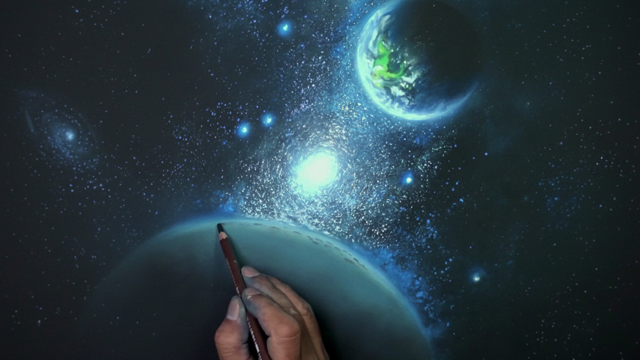 Earth in space brought to life through realistic art
