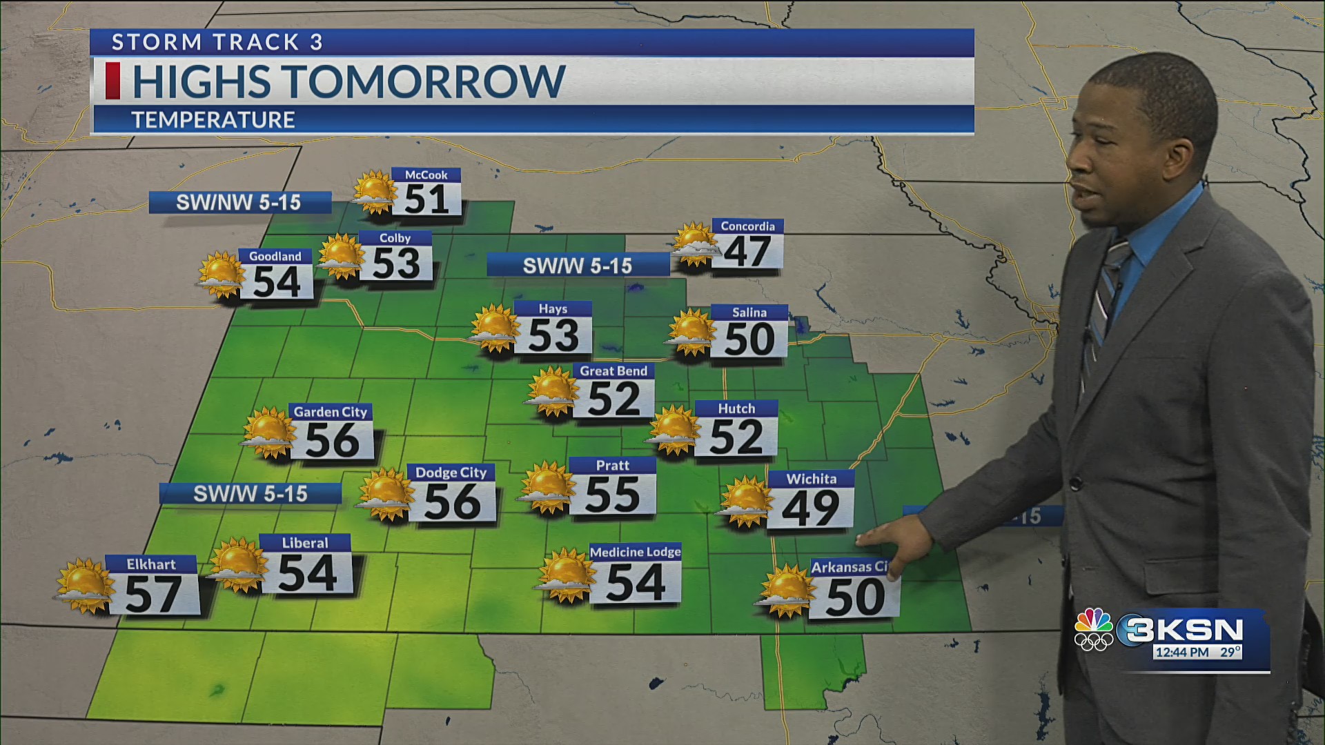 Monday noon forecast