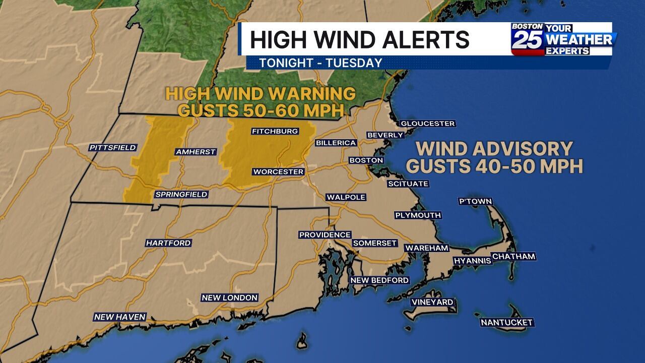 High wind warnings, advisories issued in Mass. due to potentially ...
