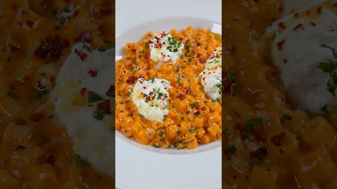 Creamy cherry tomato & burrata ditalini #pasta