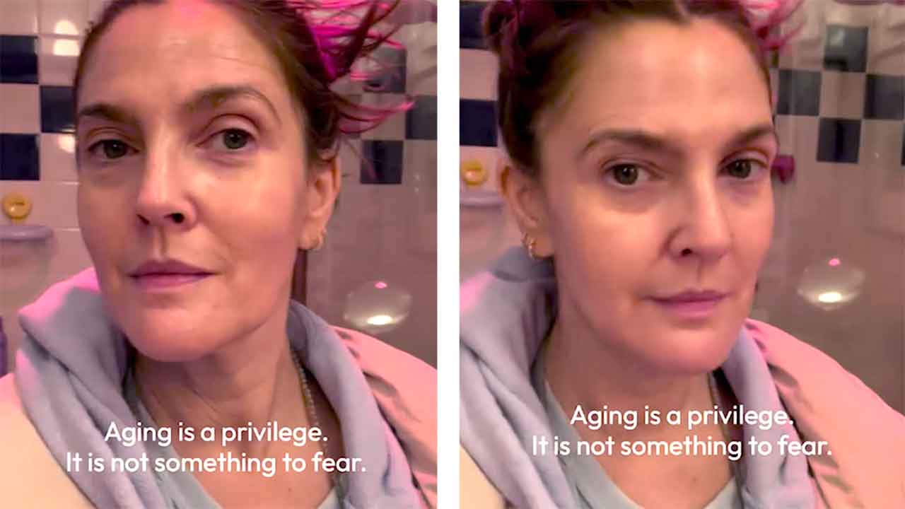 Drew Barrymore, 50, deler video uden filtre eller makeup og modtager en ...