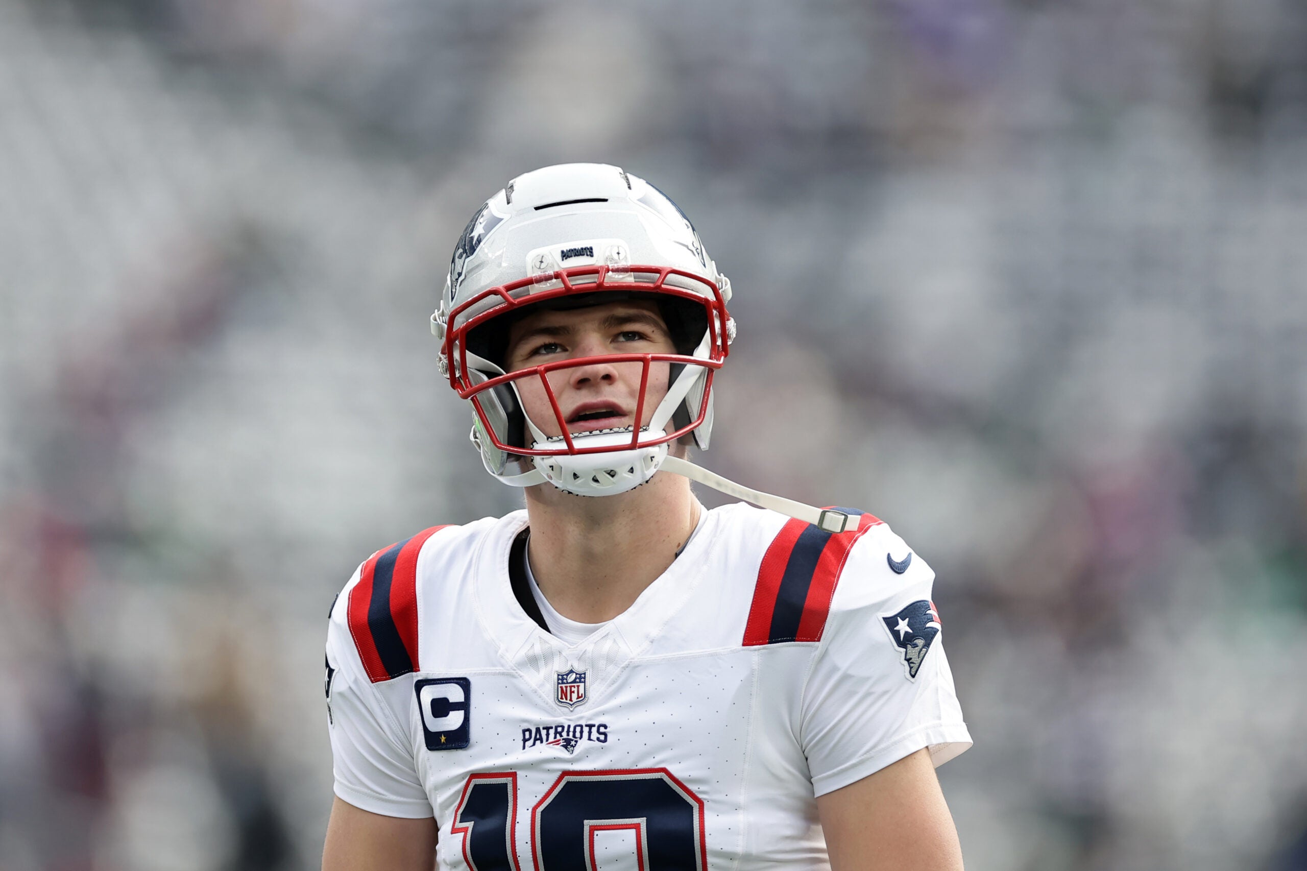 Drake Maye admits he was playing sick during record-setting performance ...