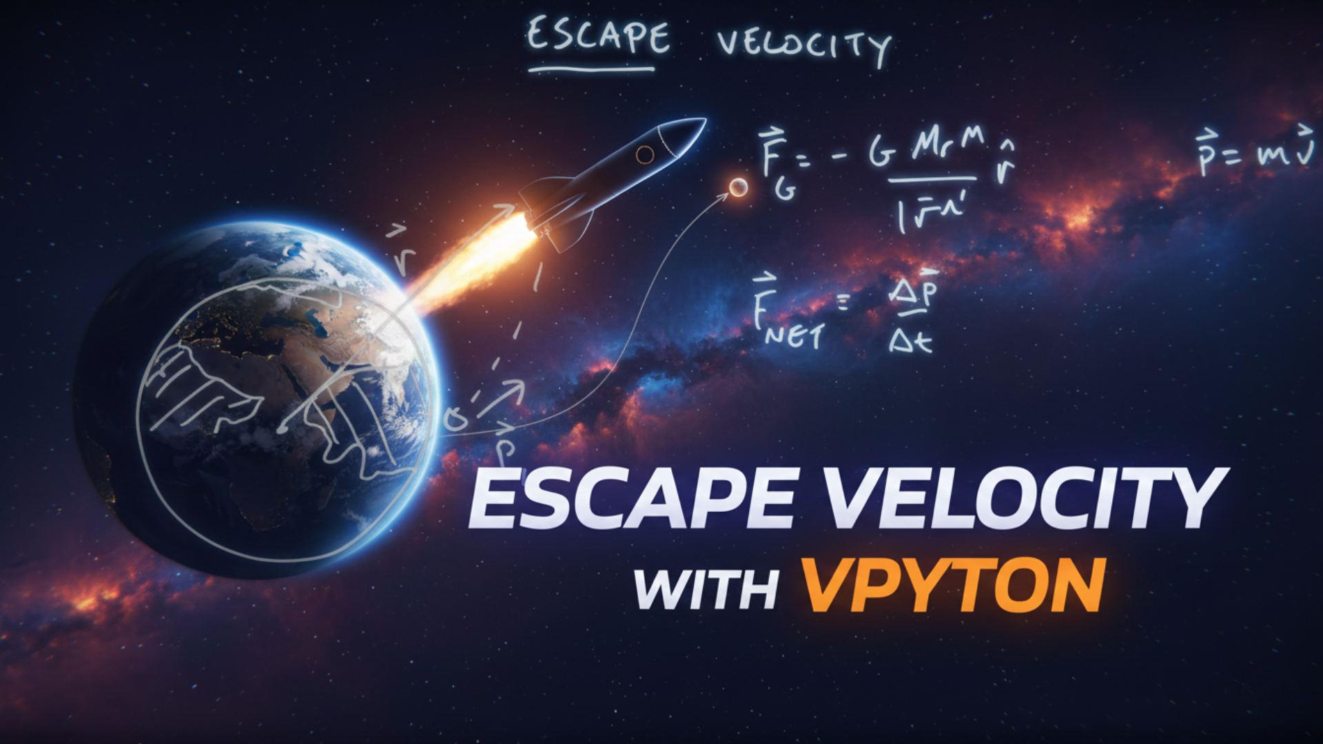 How to simulate escape velocity with VPython