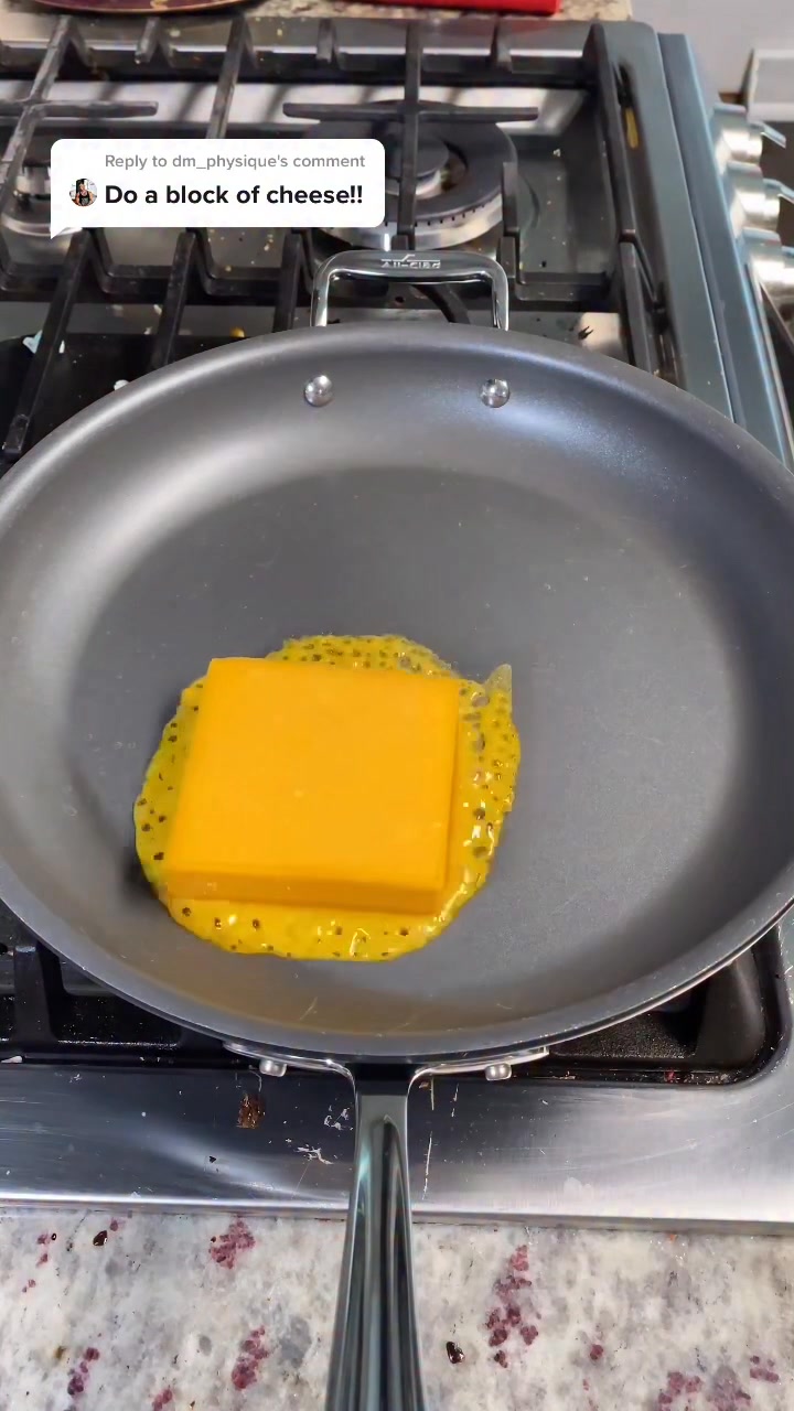 Block of cheese vs pan experiment