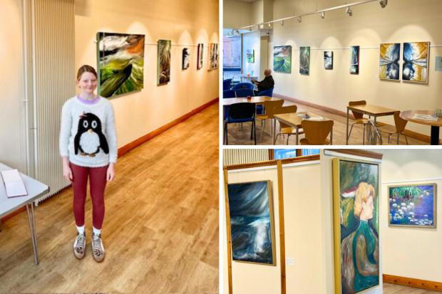 12-year-old holds her first public solo art exhibition in Taunton