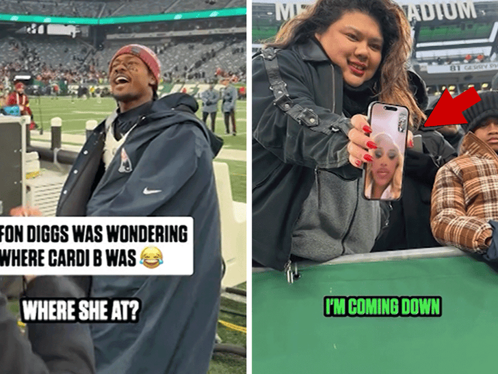 Cardi B ditches cold temperatures at Stefon Diggs' game