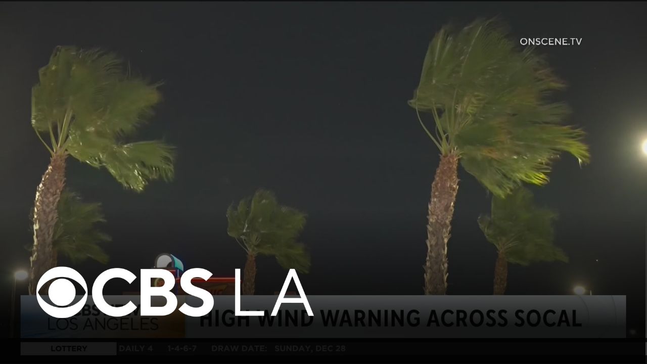 High wind warnings are in effect across Southern California