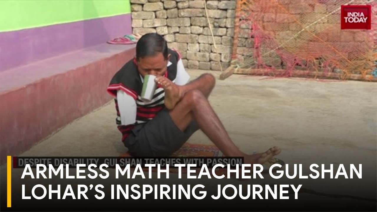 Jharkhand: Armless teacher Gulshan Lohar writes destiny with toes, paid ...