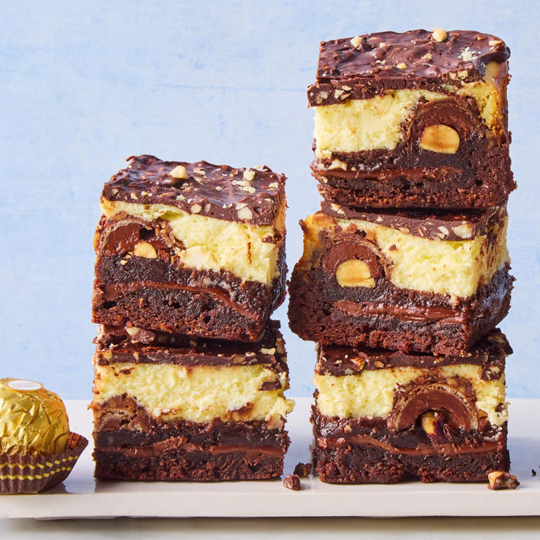 Ferrero Rocher lovers—these cheesecake bars will be your new obsession