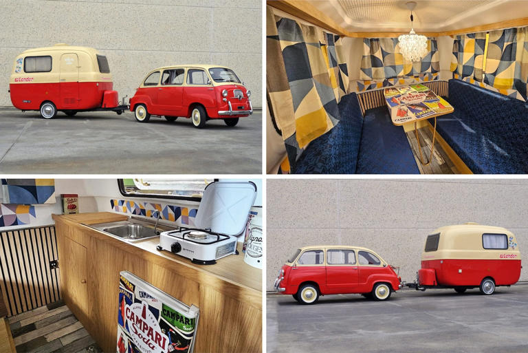 Restored Fiat 600 Multipla and matching caravan offered as period ...